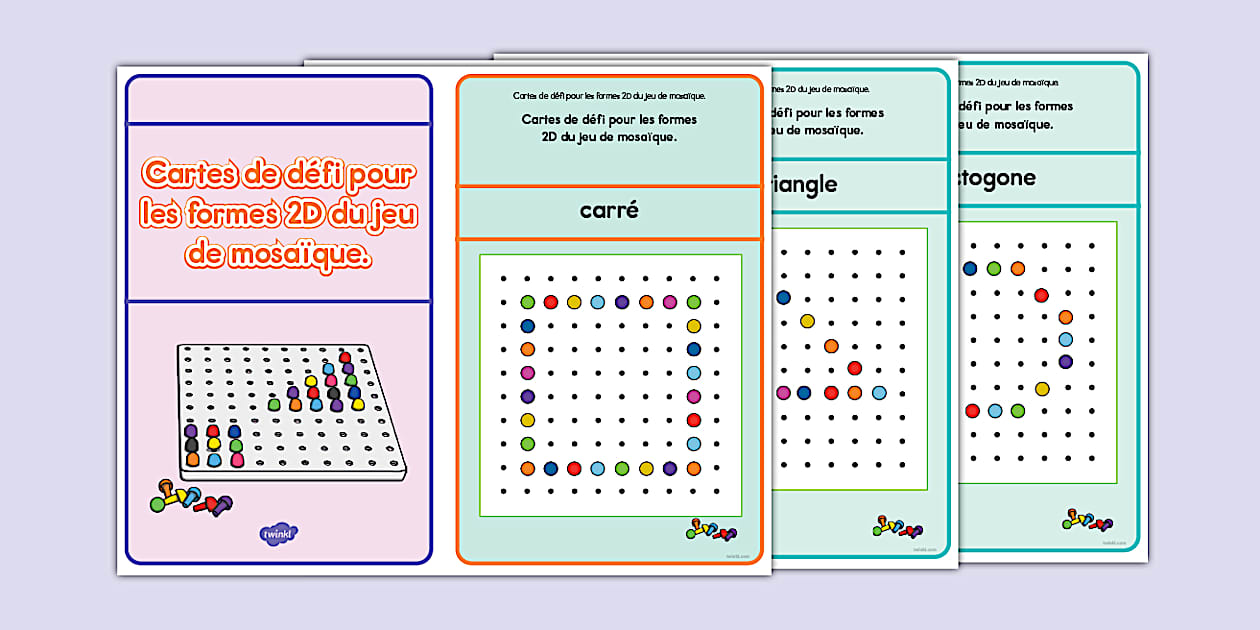 Singapour mathématiques : Concrète. Cartes de défi pour les formes 2D ...