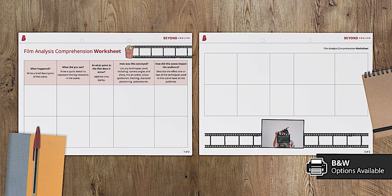 Film Analysis Comprehension Worksheet (l'enseignant a fait)