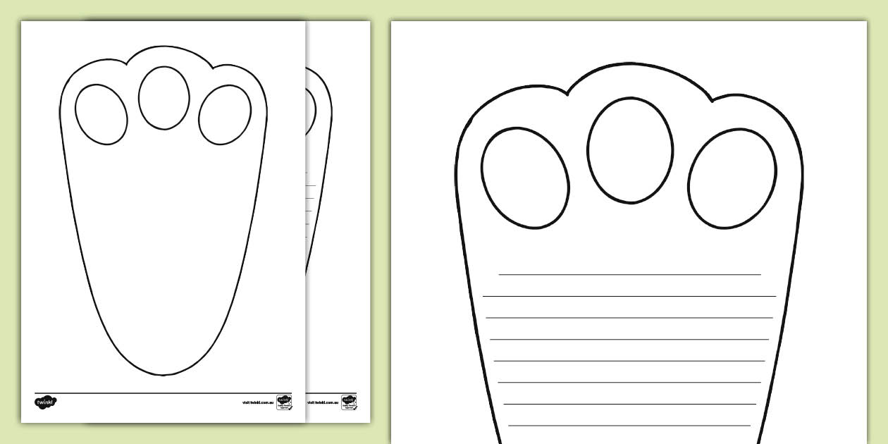 Bunny Footprint Writing Template (teacher made) - Twinkl