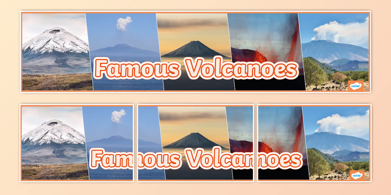 Famous Volcanoes Display Banner (teacher made) - Twinkl
