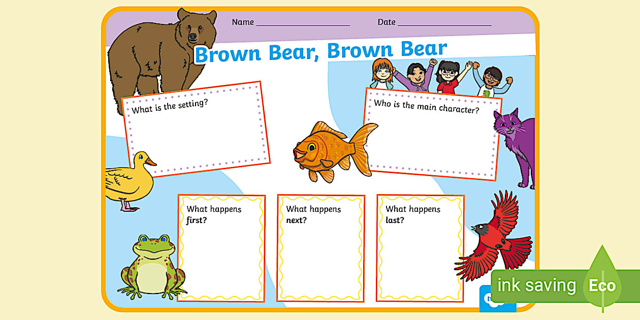 Editable Book Review Writing Frame to Support Teaching on Brown Bear, Brown