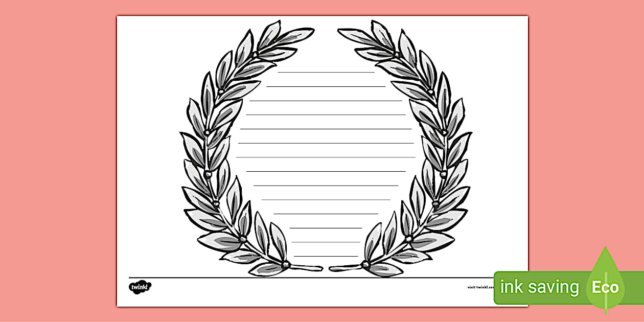 Wreath Writing Template (teacher made) - Twinkl