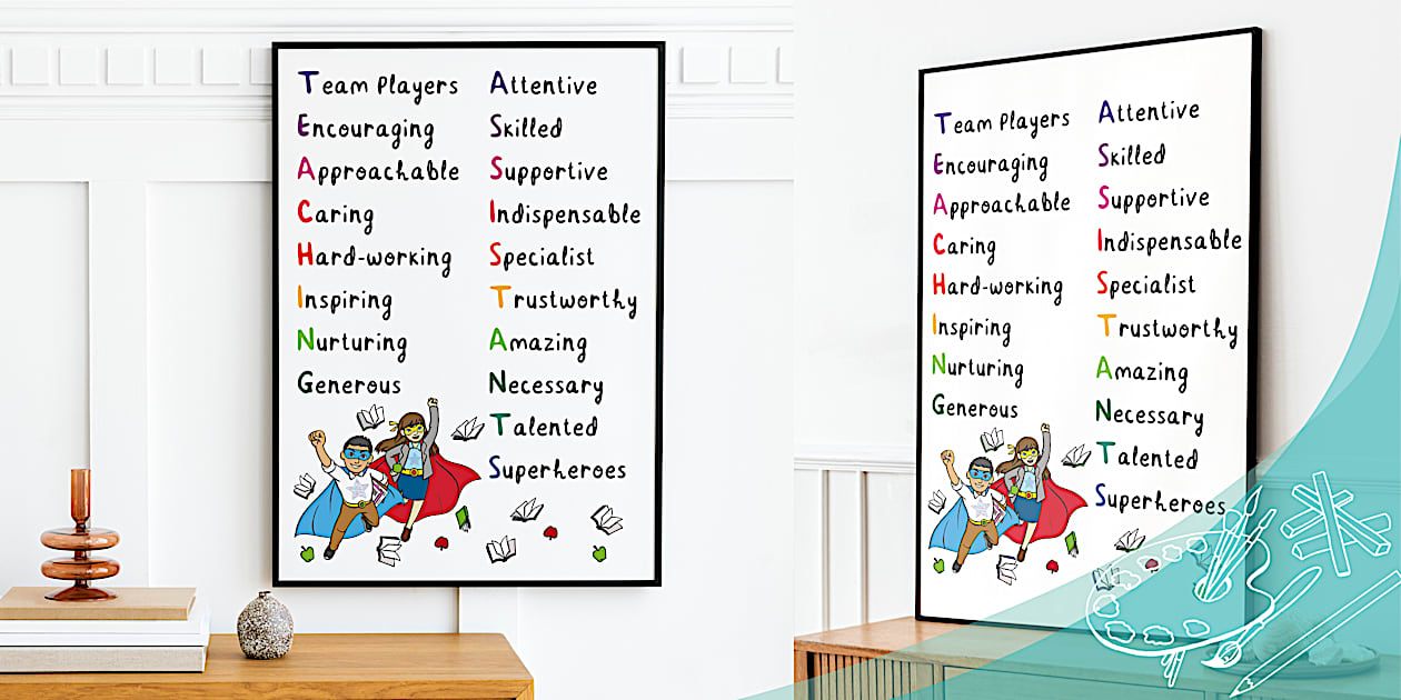 Teaching Assistants Qualities Superheroes Poster - Twinkl