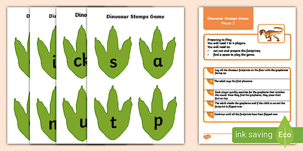 Phonics Dinosaur Game – Phase 2 Resource (teacher made)