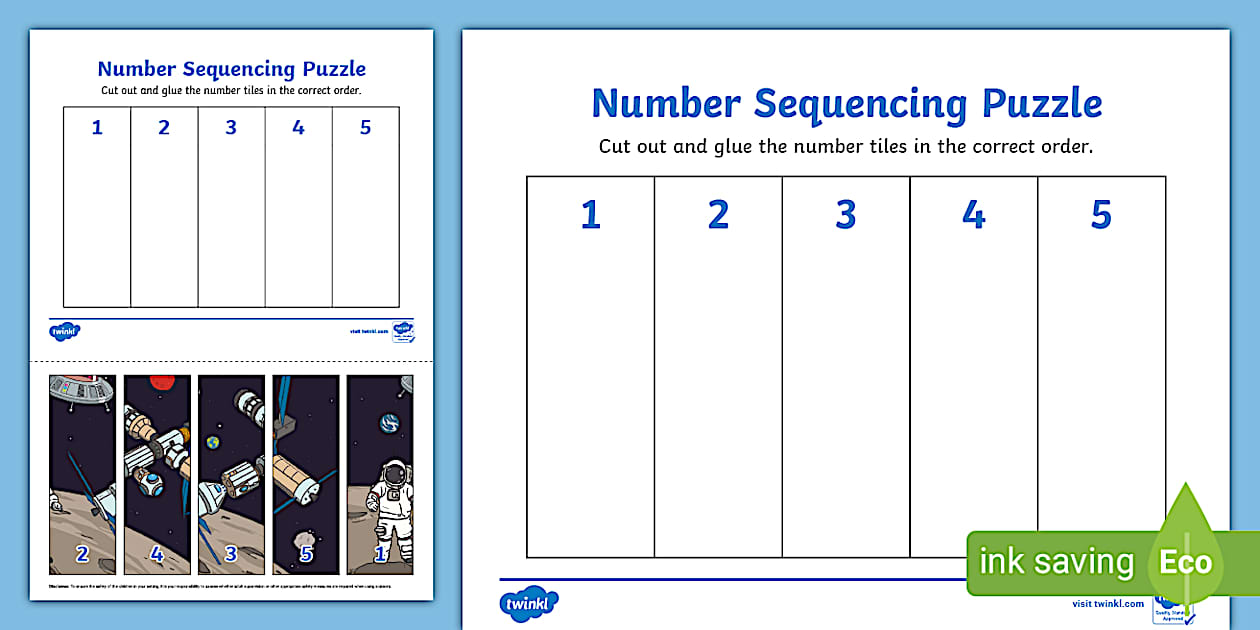 Editable Space-Themed Number Sequencing Puzzle - Twinkl