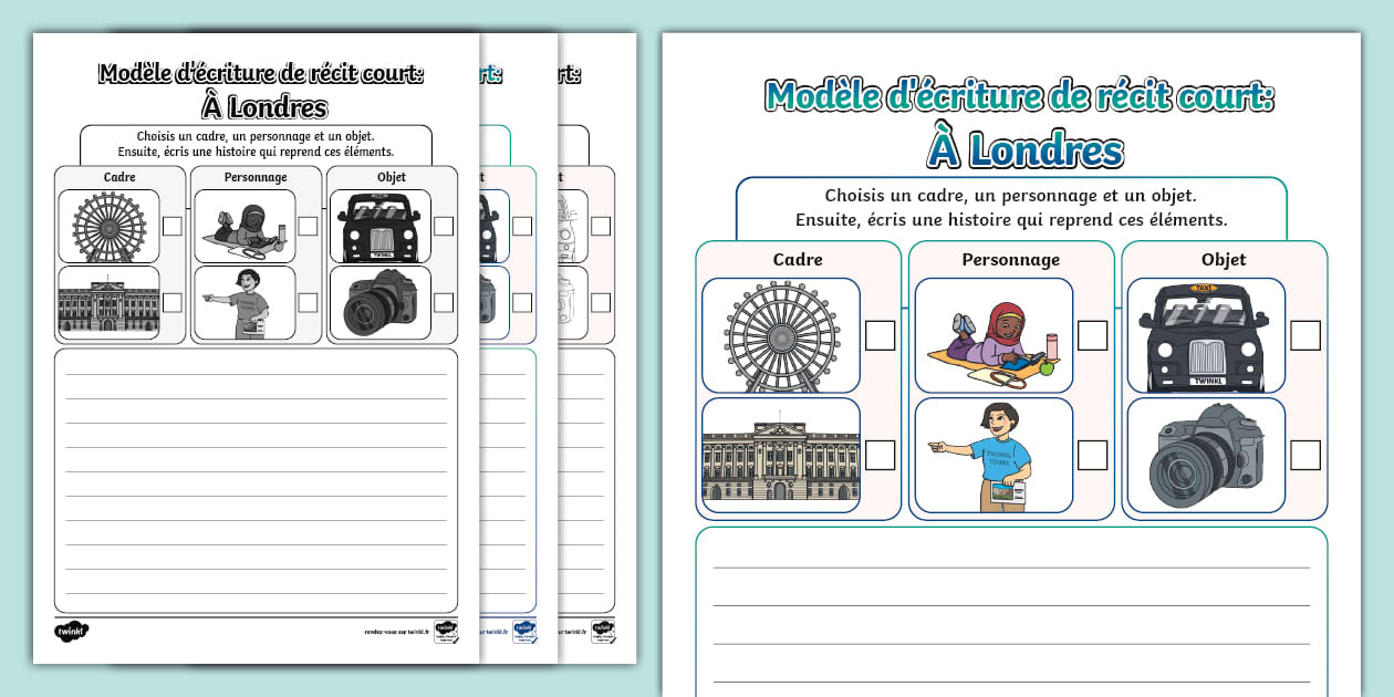 Modèle d'écriture de récit court : À Londres - Twinkl