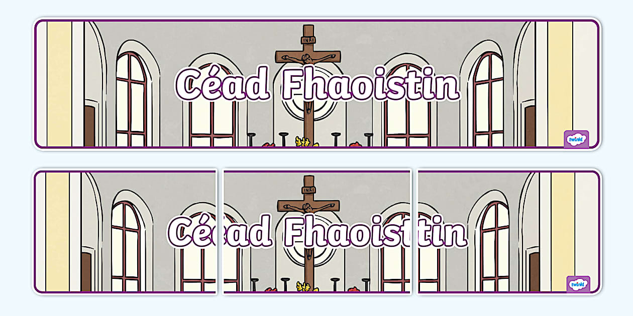 Céad Fhaoistin First Confession Display Banner - Twinkl