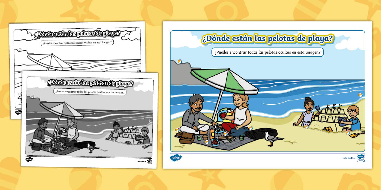 Veo, veo: Pelotas de playa- Twinkl Colombia (teacher made)
