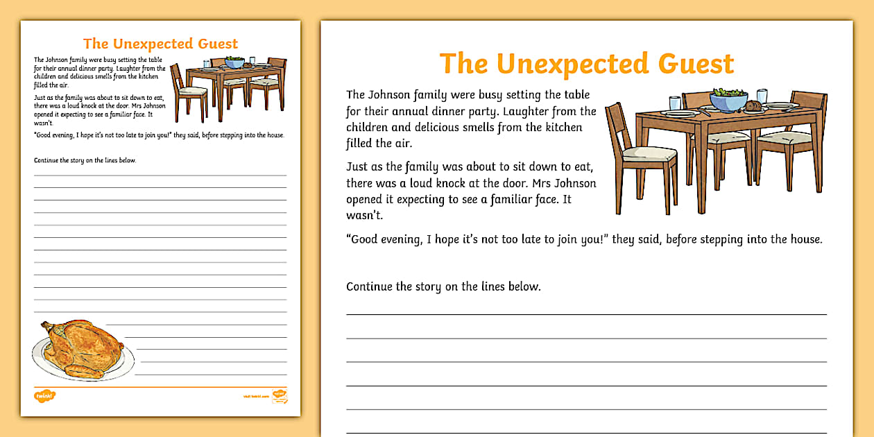 The Unexpected Guest Writing Activity (teacher made)