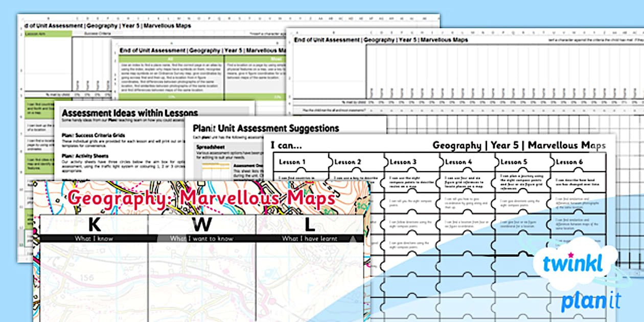 Map Reading Assessment Pack - Year 5 Geography - Twinkl