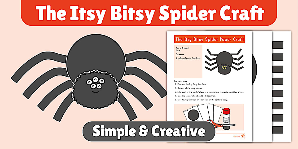 The Itsy Bitsy Spider Paper Craft (teacher made) - Twinkl