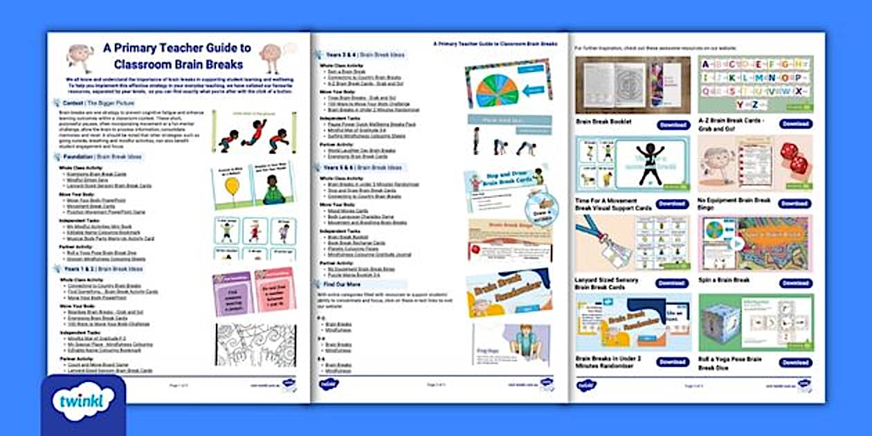 A Primary Teacher Guide to Classroom Brain Breaks - Twinkl