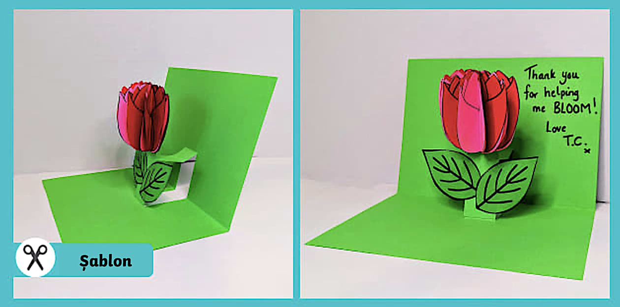 Ziua Mamei: Felicitare tridimensională – Activitate practică