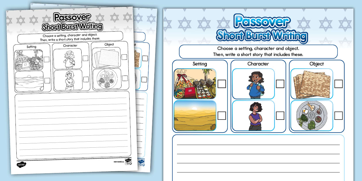 Passover Short Burst Writing Template (teacher made)