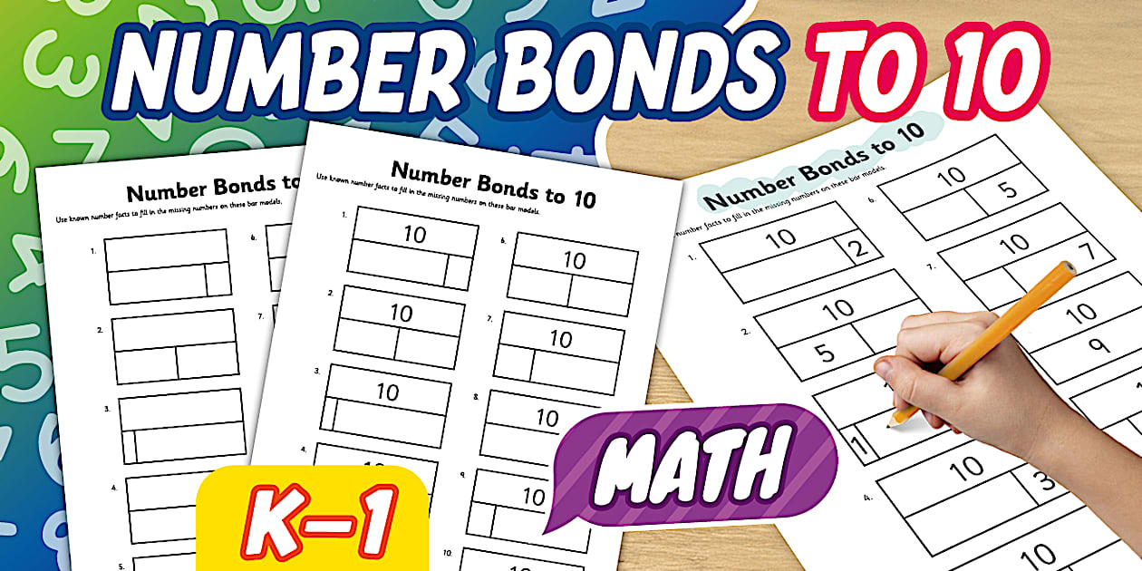 Number Bonds to 10 Worksheets for K-1st Grade (teacher made)