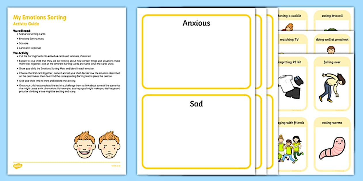 EYFS My Emotions Sorting Busy Bag Resource Pack for Parents