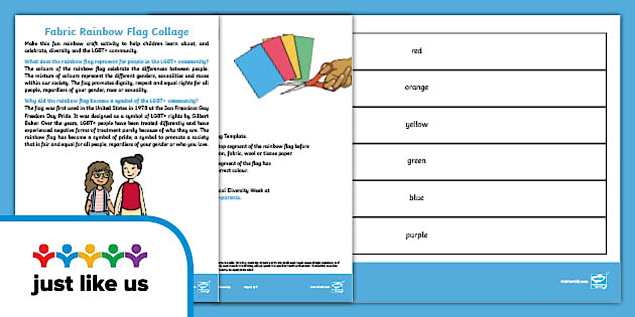 FREE! - Fabric Rainbow Flag Collage Craft Instructions