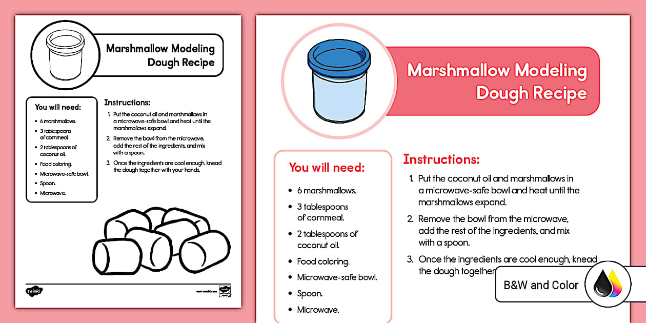 Marshmallow Modeling Dough Recipe (teacher made) - Twinkl
