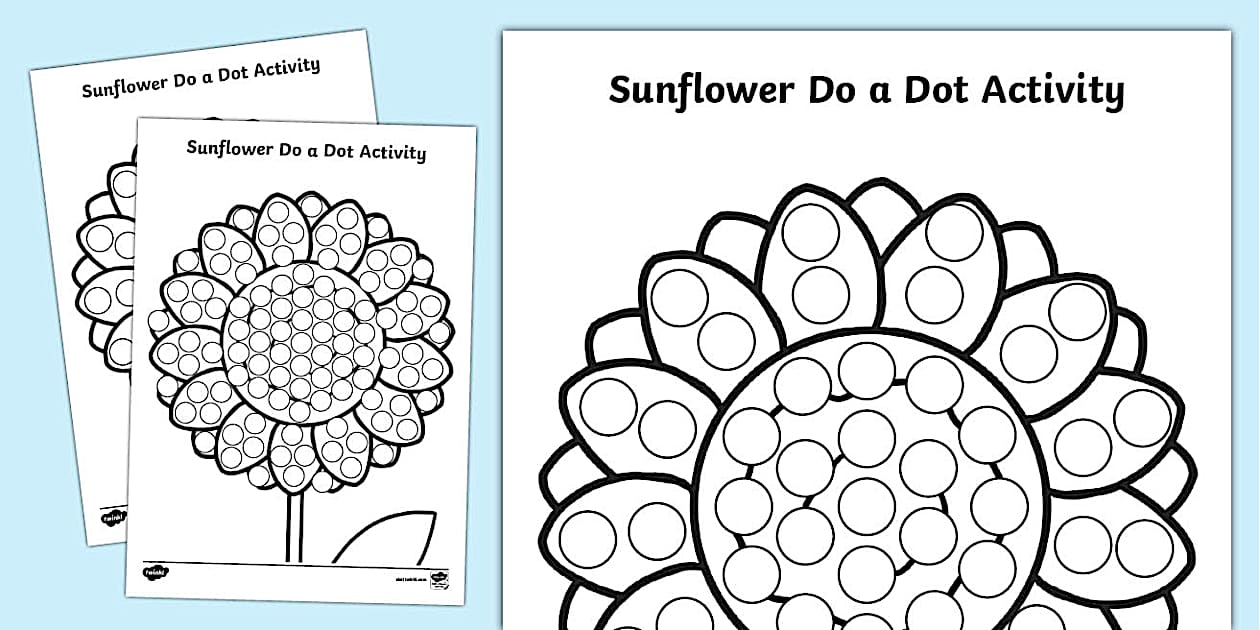 Sunflower Do a Dot Activity (teacher made) - Twinkl
