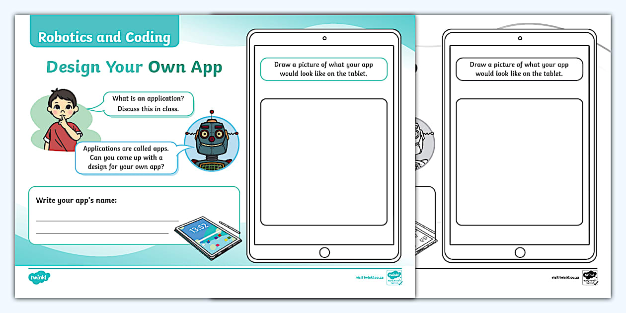 Grade R - Digital Concepts Worksheet: Design an App