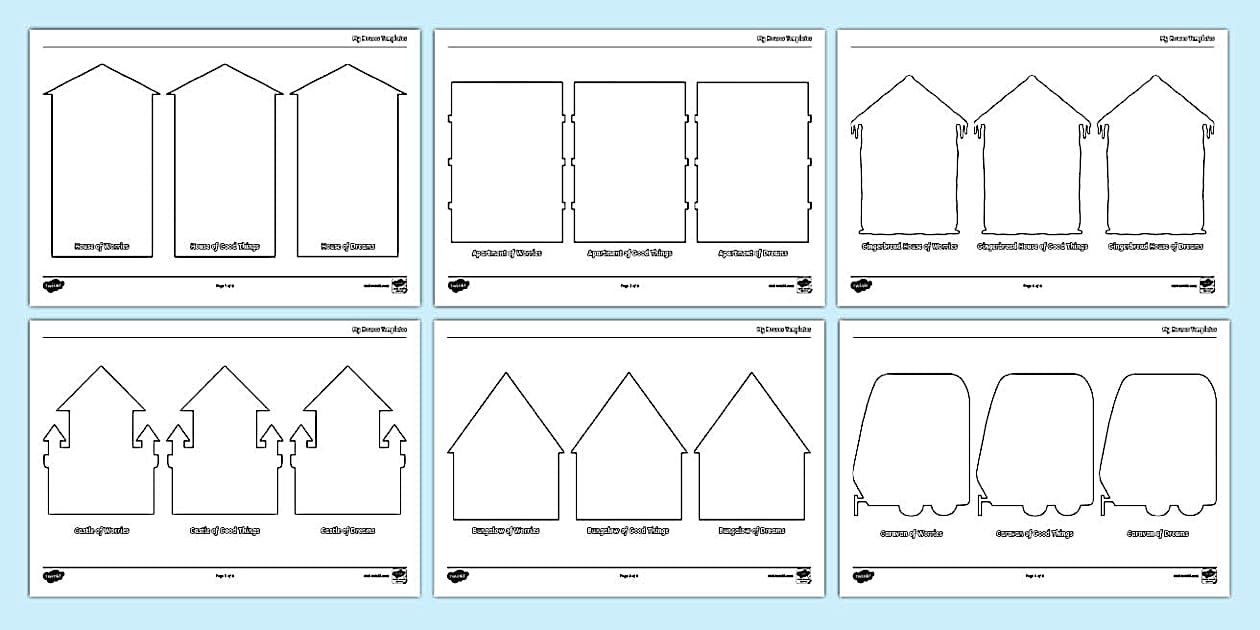 My Houses Outlines (teacher made) - Twinkl