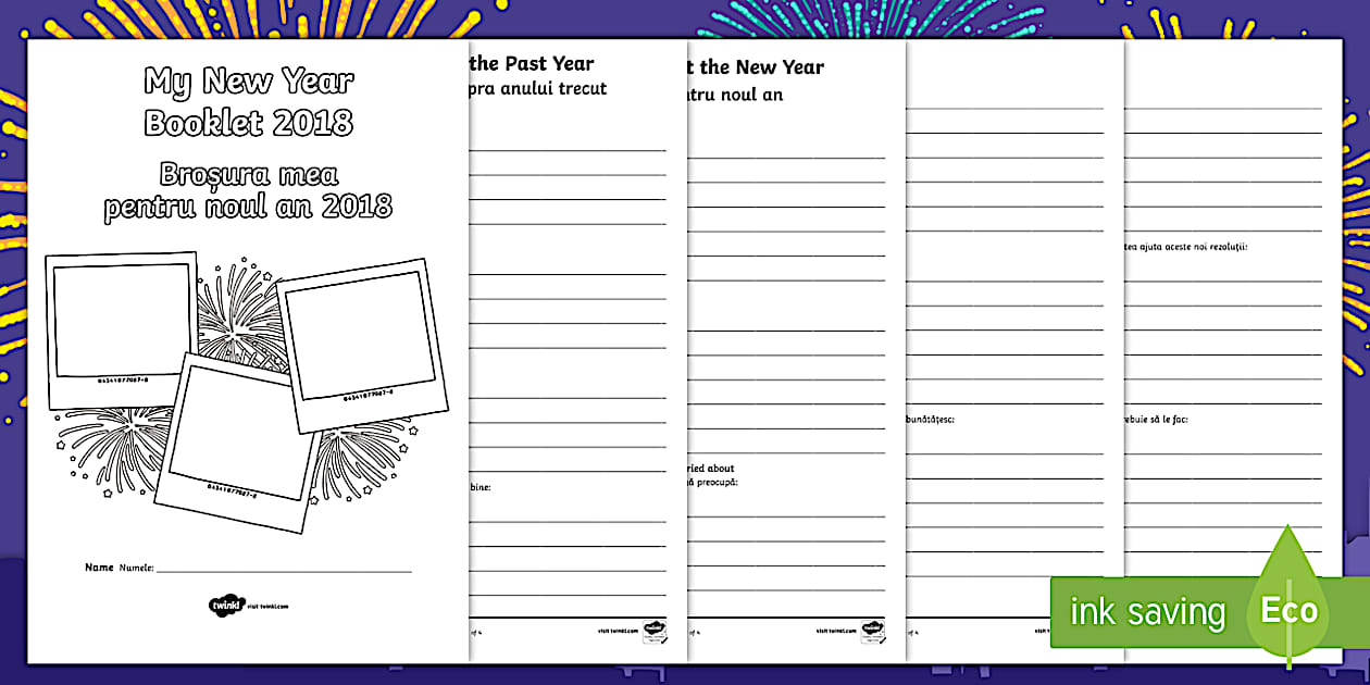 New Year Activity Booklet English/Romanian (teacher made)