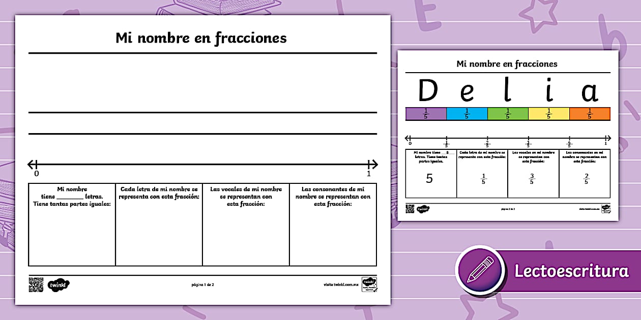Hoja de actividad: Escritura de mi nombre - Twinkl