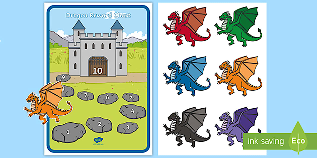 Black and White Dragon Reward Chart (teacher made) - Twinkl