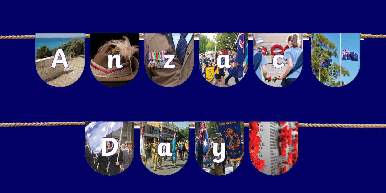Anzac Day Photo Display Bunting (teacher made) - Twinkl