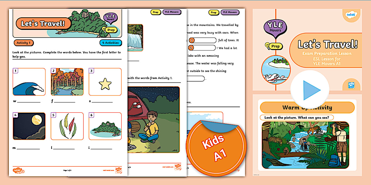 YLE Movers - Prep Lesson (Let's Travel!) [A1] (teacher made)