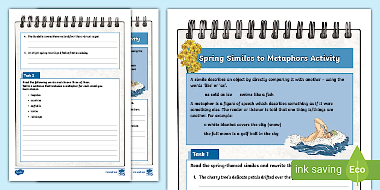 Metaphors for Spring Activity - Spring Metaphors and Similes