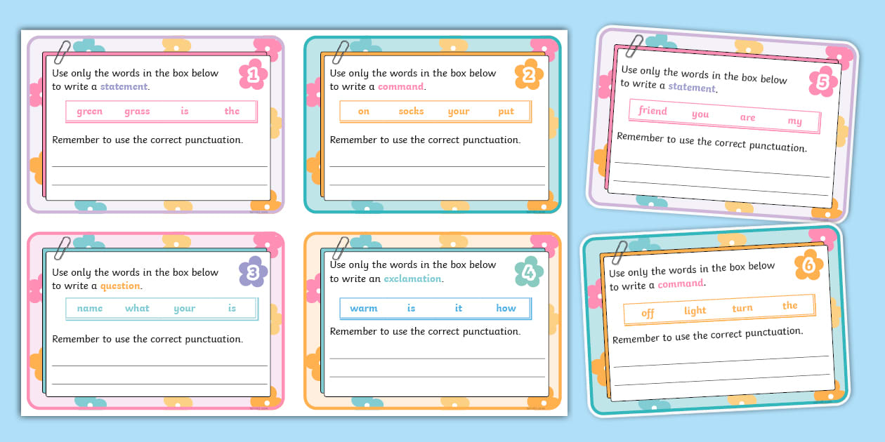 KS1 Write a Sentence Busy Box Challenge Cards (Teacher-Made)