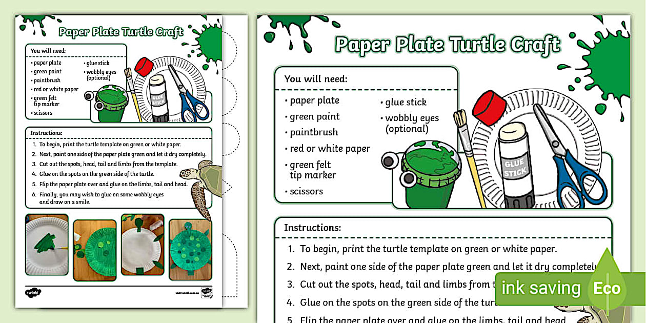 Paper Plate Turtle Craft Activity - EYLF (teacher made)