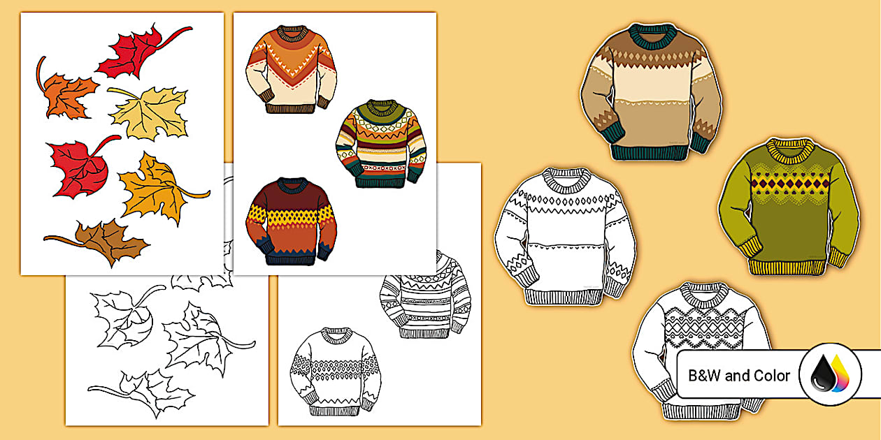 Fall Sweater Weather Bulletin Board Cutouts