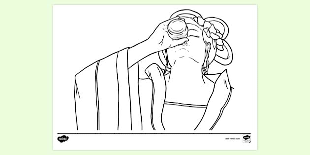 Chang'e Drinking Colouring Sheet | Colouring Sheets - Twinkl