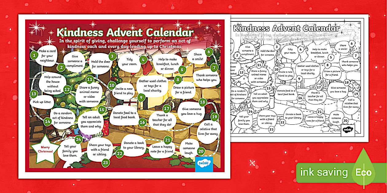 Kindness Advent Calendar | Grades 4-6 | Twinkl - Twinkl