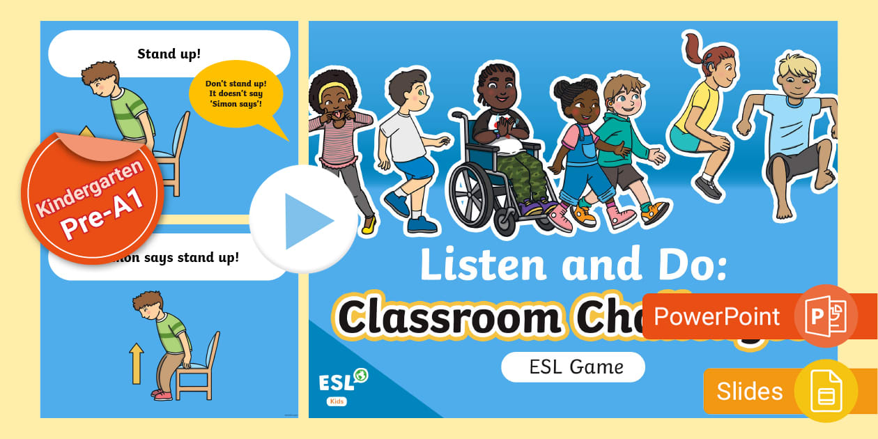 ESL Simon Says Activity for Kindergarten (teacher made)