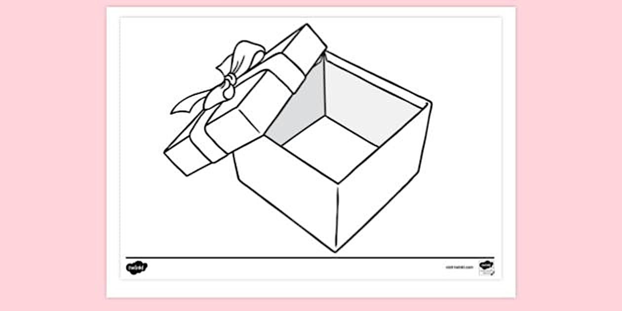 Empty Gift Box Colouring Sheet | Colouring Sheets - Twinkl