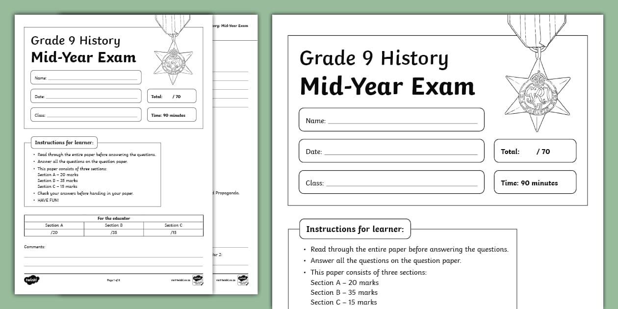 Grade 9 History: Term 2: Mid-Year Exam