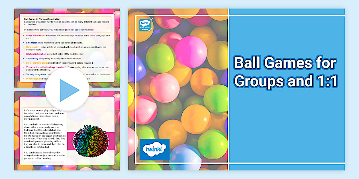 OT: Ball Games for Groups and 1:1 (Teacher-Made) - Twinkl