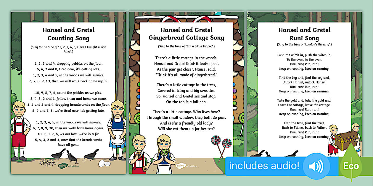 Hansel and Gretel Songs and Rhymes Resource Pack