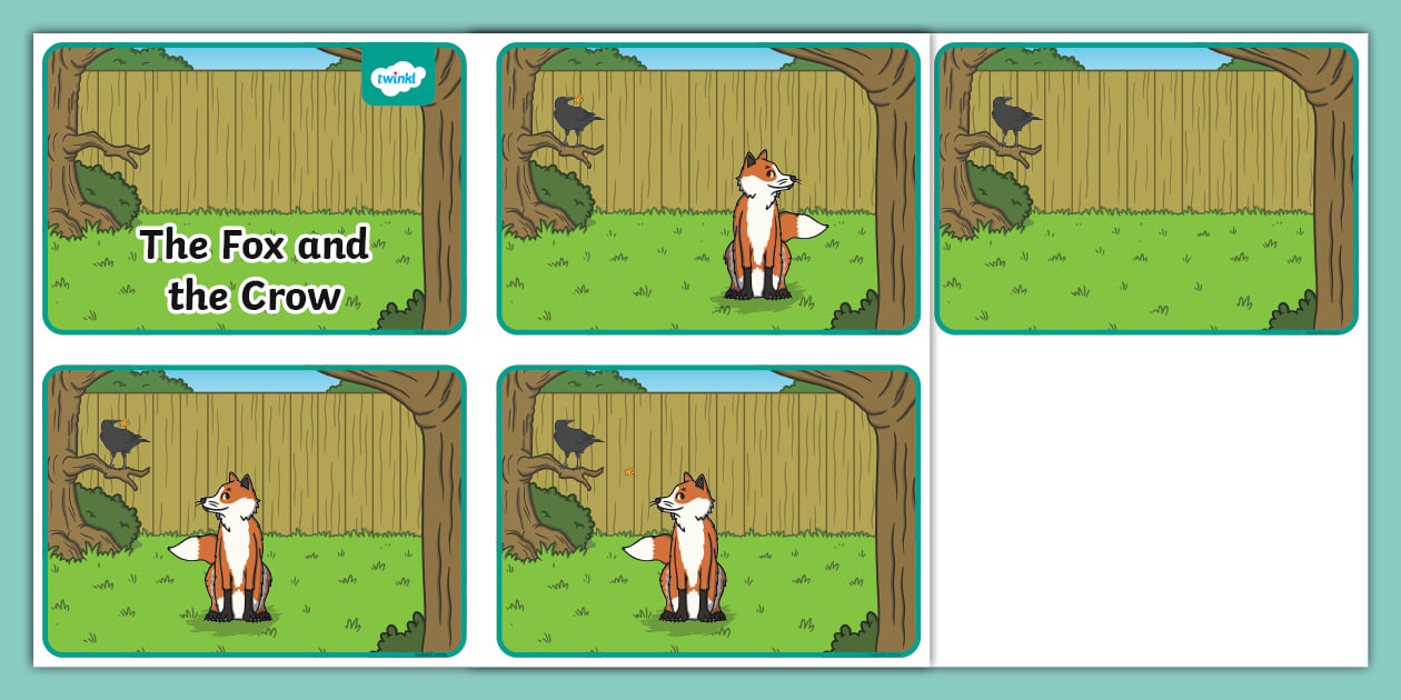 The Fox and the Crow Story Sequencing Cards - Twinkl