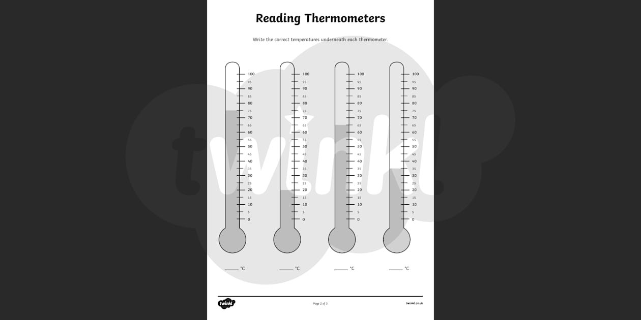 reading thermometer worksheet