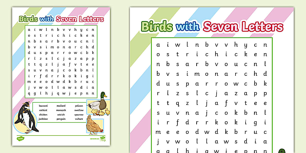 Birds with Seven Letters Word Search (professor feito)