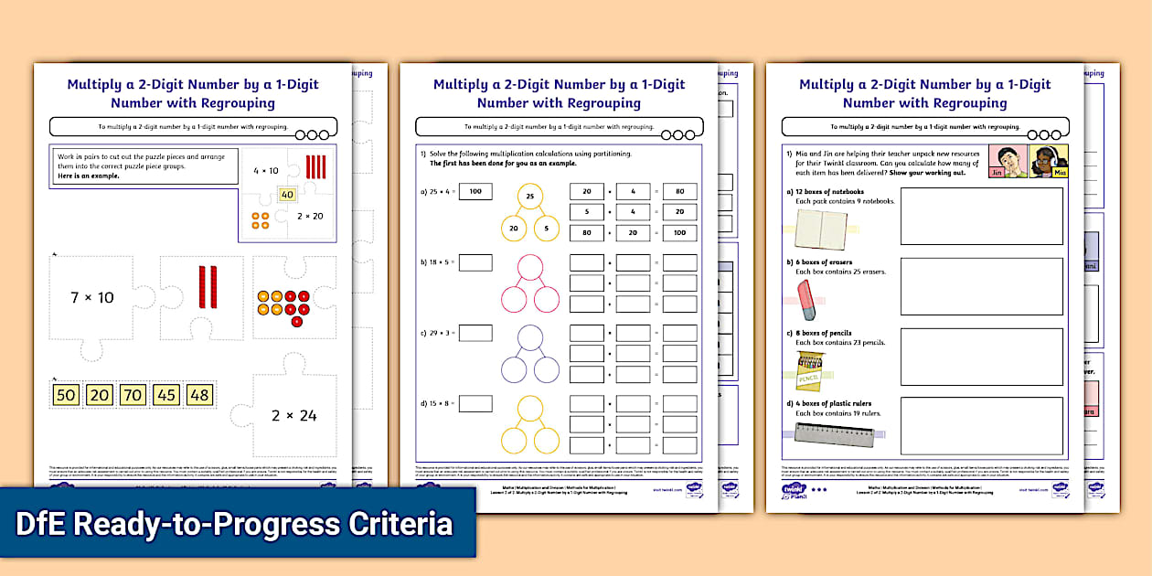 👉 Multiply a 2-digit Number by a 1-digit Number With Regrouping ...