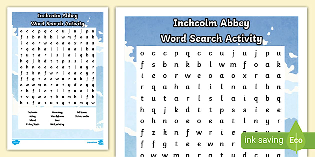 Inchcolm Abbey Word Search Activity | Twinkl (teacher made)