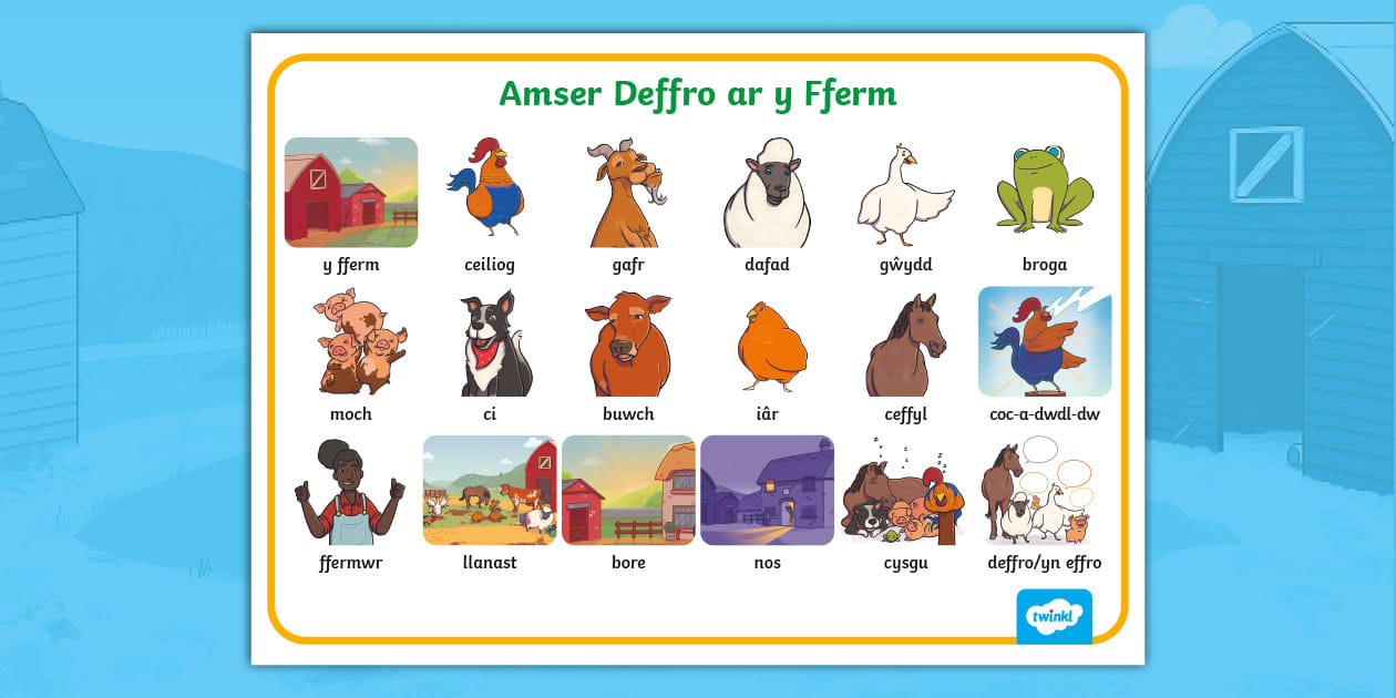 Amser Deffro ar y Fferm: Mat Geiriau
