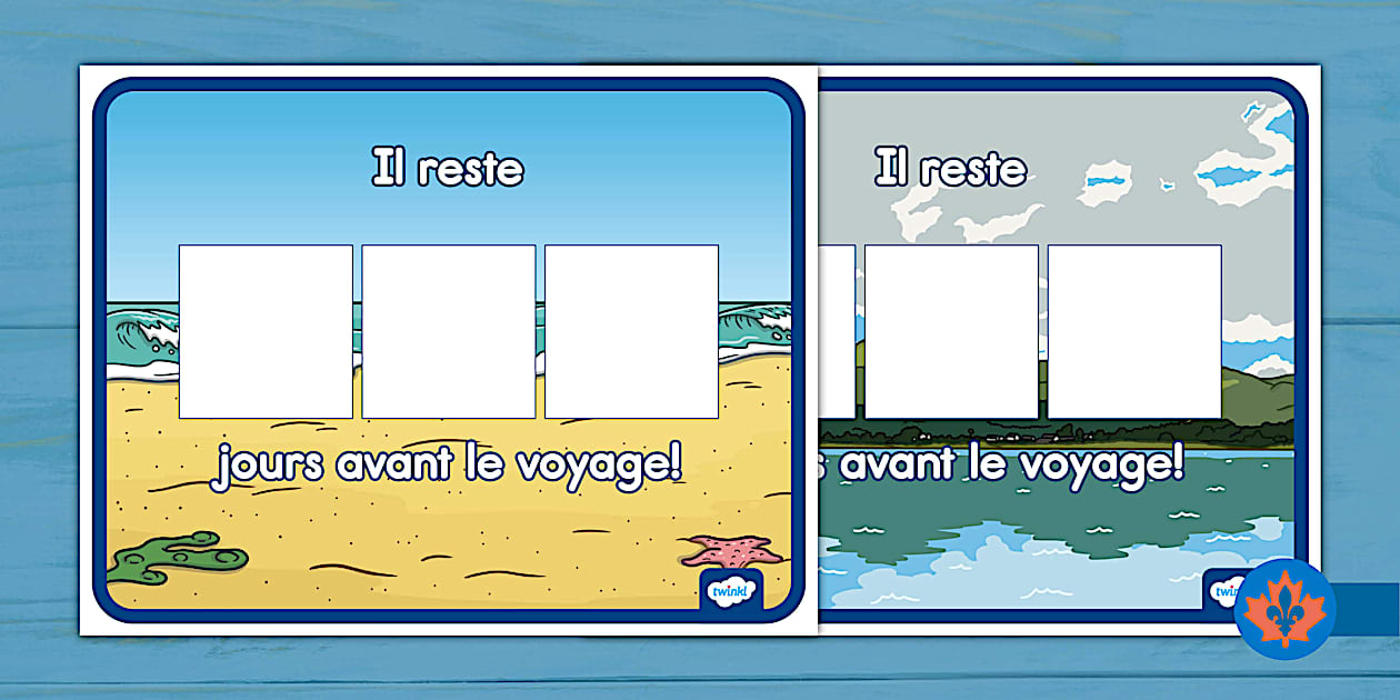 Compte à rebours voyage | Poster interactif - Twinkl