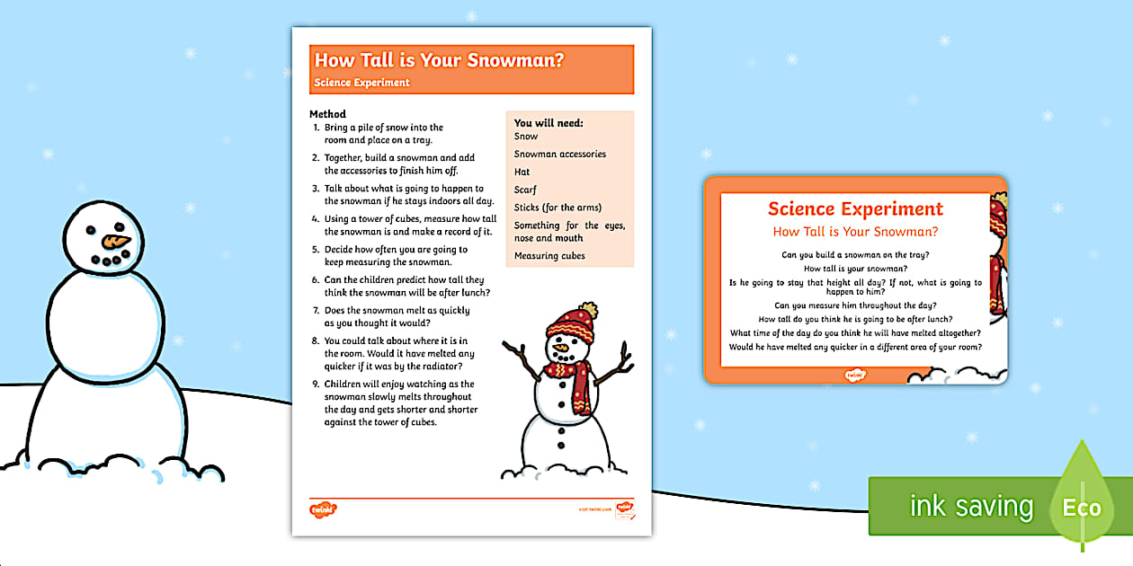 How Tall is Your Snowman Science Experiment - Twinkl
