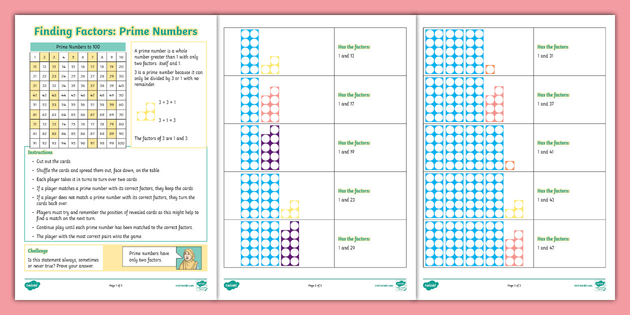 👉 Finding Factors: Prime Numbers Matching Game | Factors of 23